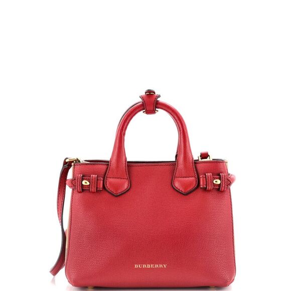 Burberry | Bags | Burberry Banner Tote Leather And House Check Canvas ...